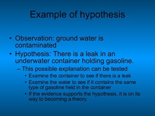 Bio 409 Facts, Theories, And Hypothesis | PPT