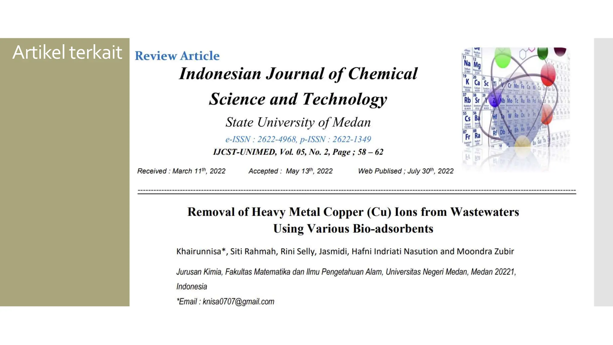 Bio-adsorbent as green adsorbent for adsorbing toxic compound | PPT