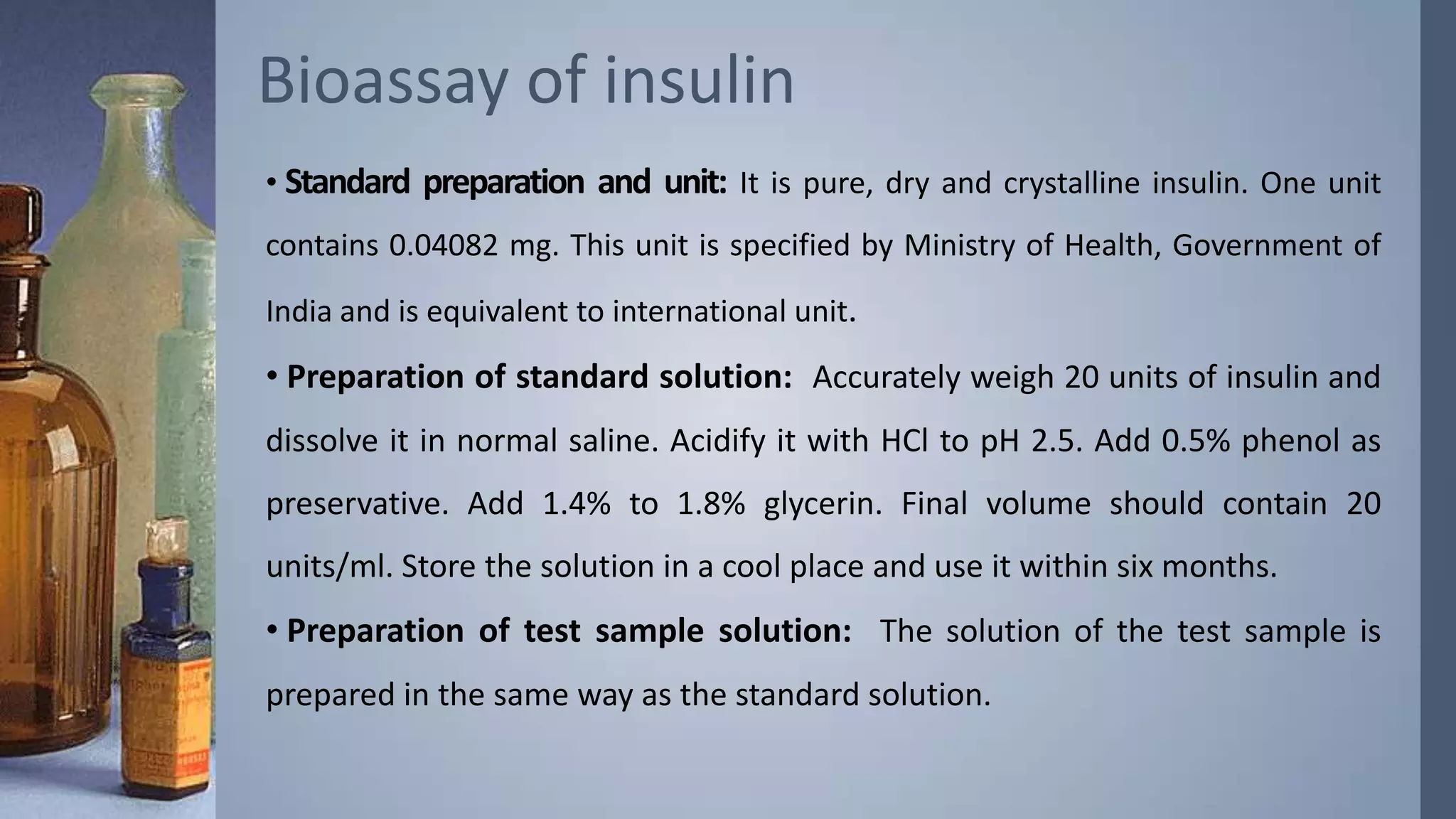 Bio assays of insulin | PPTX