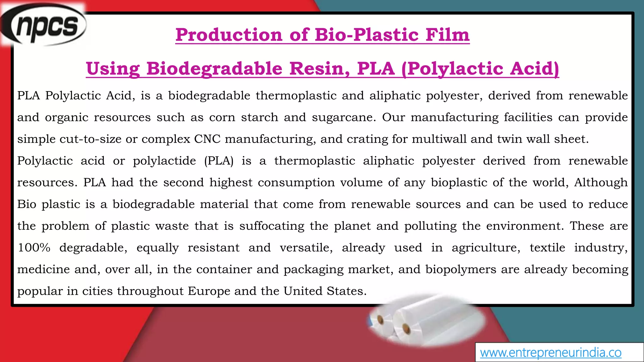 Bio based and biodegradable plastics production | PPTX
