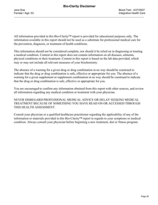 Bio clarity sample | PDF