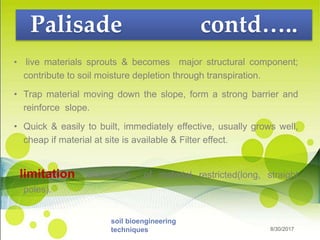 Bio engineering techniques for soil errosion control. | PPTX