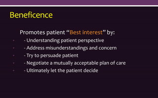 Bio ethics - Beneficence & Non-maleficence | PPTX | First Aid | Injuries