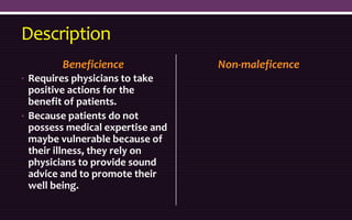 Bio ethics - Beneficence & Non-maleficence | PPTX | First Aid | Injuries