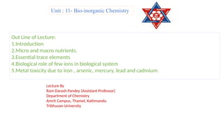 Bio-inorganic chemistry introduction and applications | PPTX ...
