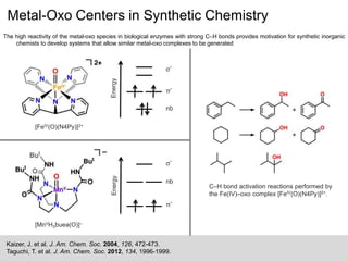 Bio inspired metal-oxo catalysts for c–h bond functionalization | PPTX