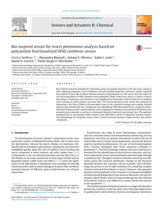 Bio inspired sensor for insect pheromone analysis based on polyaniline ...