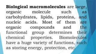 BIO-MACROMOLECULES.pptx for grade 11 stundet | PPTX