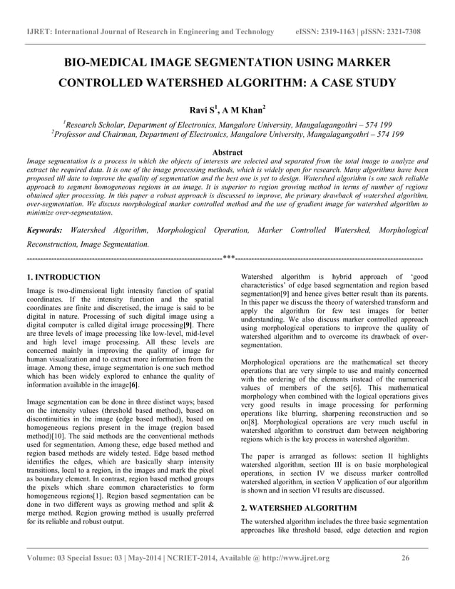 Bio medical image segmentation using marker controlled watershed algorithm a case study | PDF