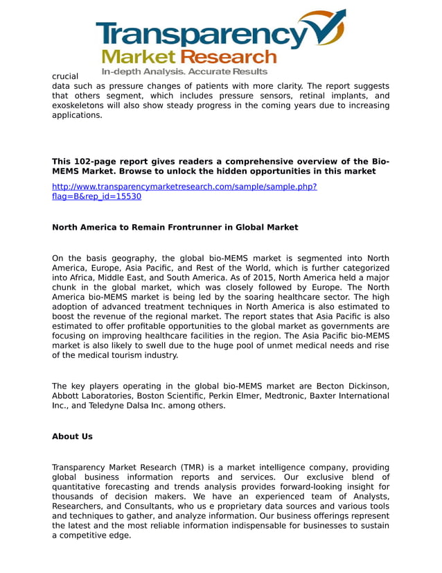 Bio mems market | PDF