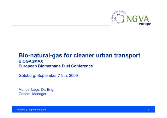 Bio Natural Gas For Cleaner Urban Transport | PPT