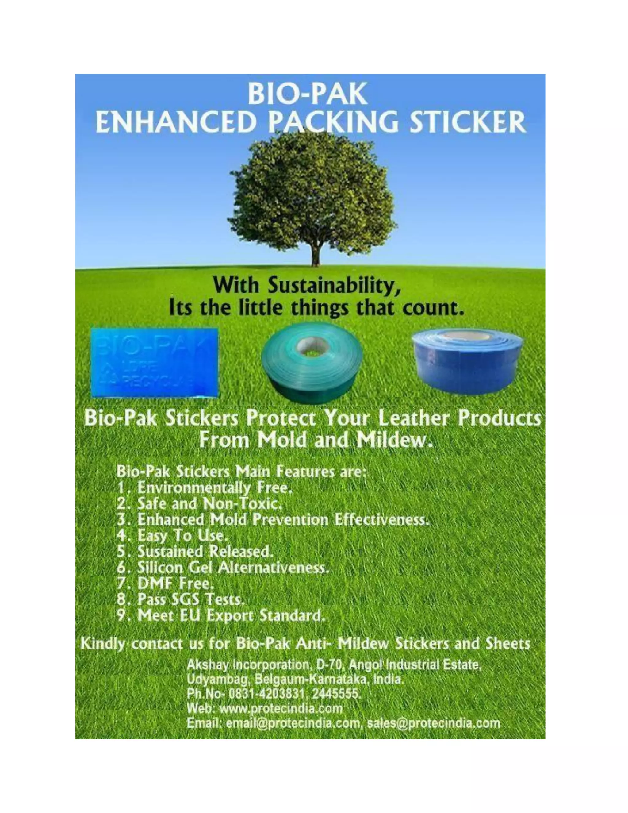 Bio-Pak Anti Mold Sticker | PDF