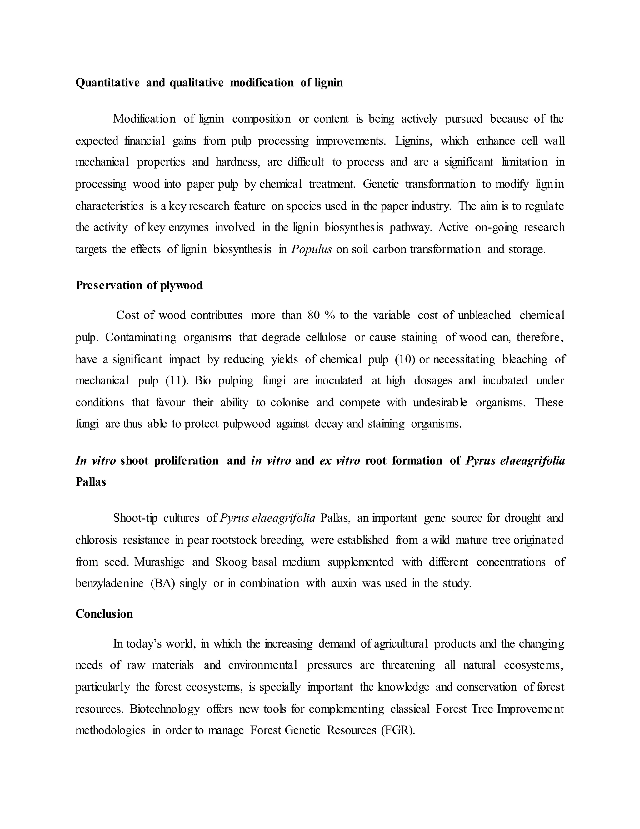 Biotechnology in forestry | DOCX