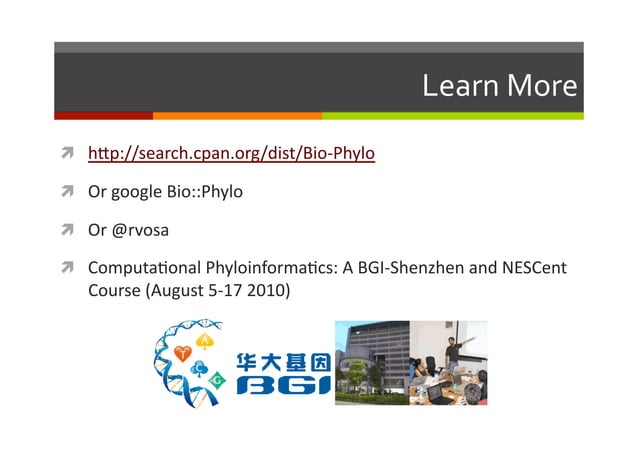 Bio::Phylo - phyloinformatic analysis using perl | PPT