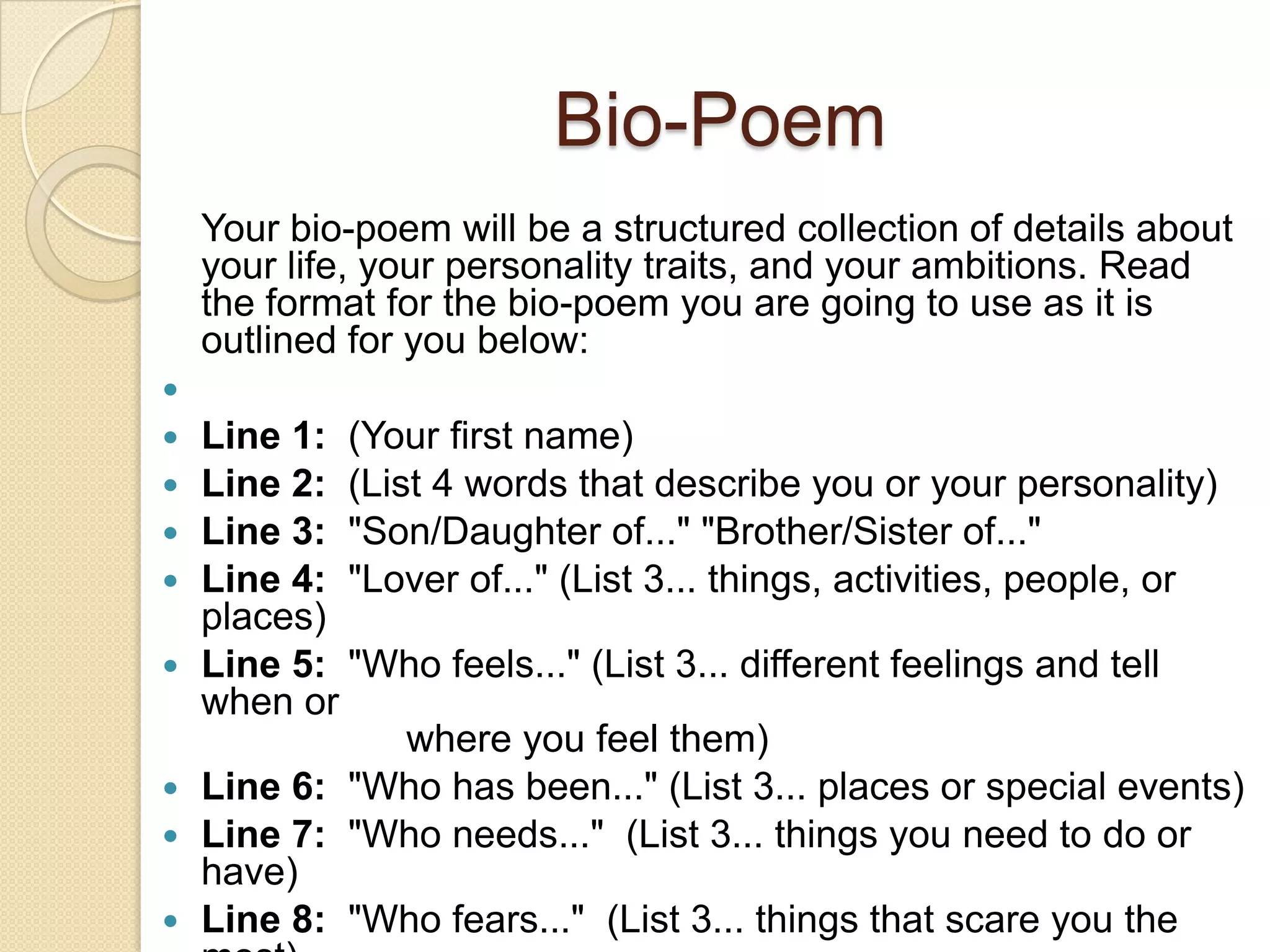 Bio poem | PPTX