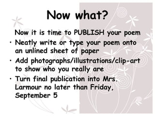 Bio Poem Intro and Directions | PPT