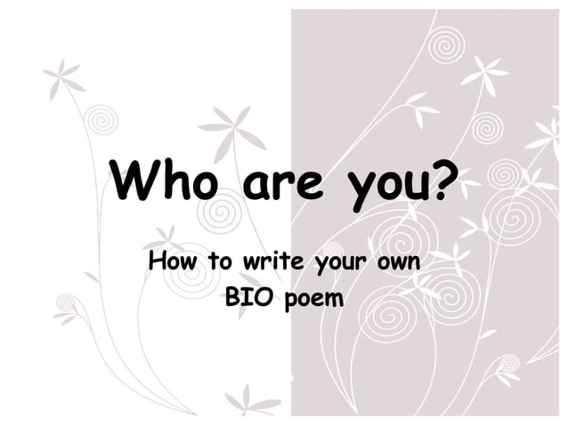 Bio Poem Intro and Directions | PPT | Celebrity Families | Pop Culture