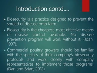 STATUS OF LIVE POULTRY AND EVALUATION ON BIO-SECURITY CONDITIONS AMONG ...
