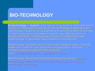 Bio technology parks | PPT