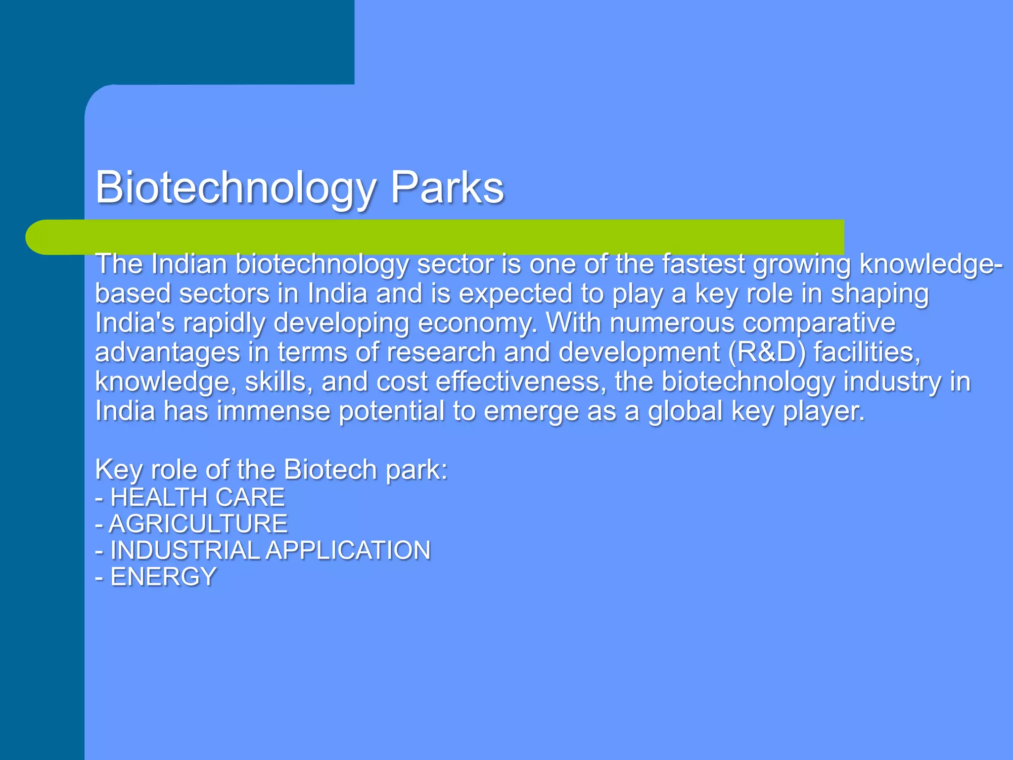 Bio technology parks | PPT