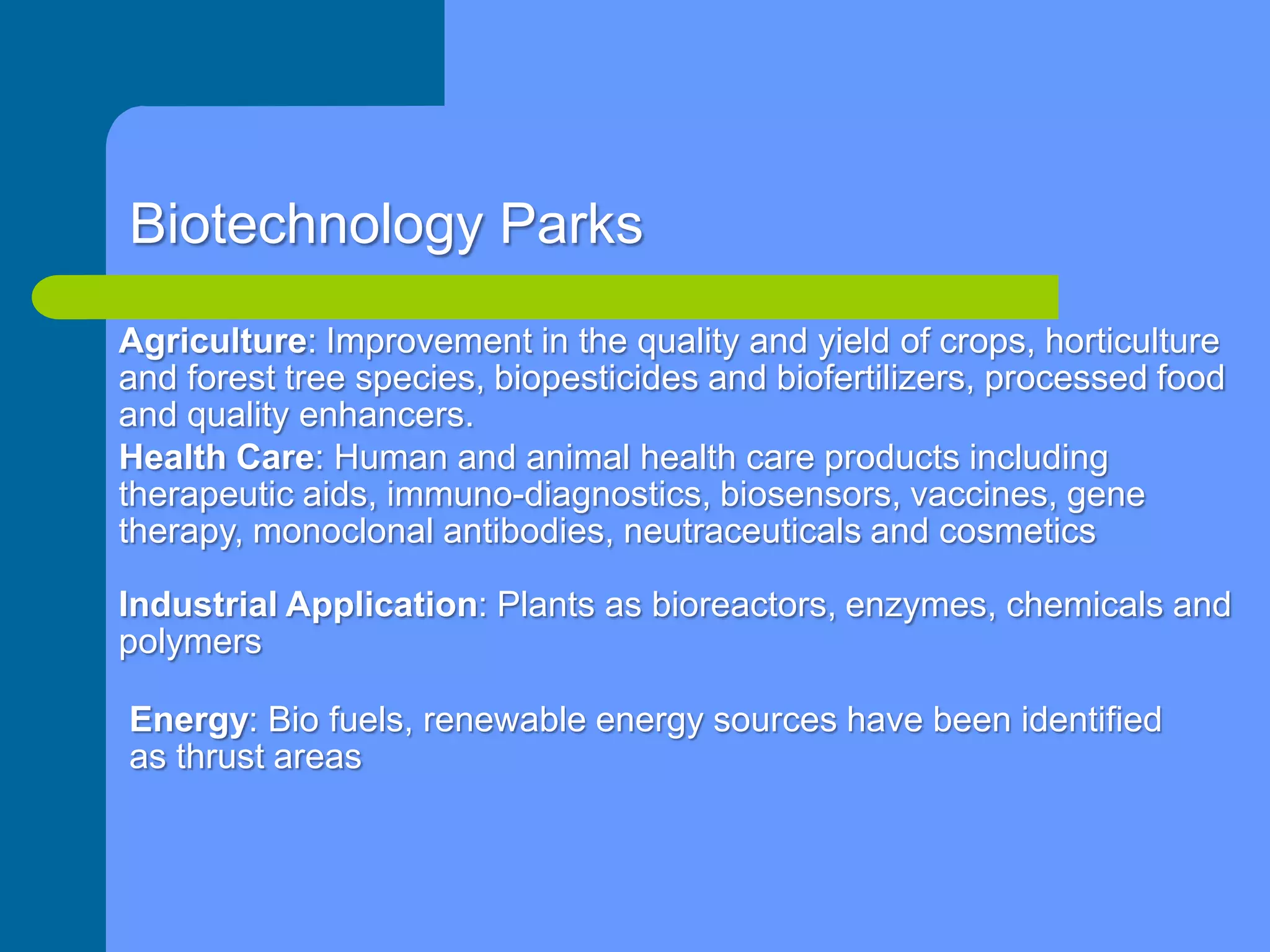Bio technology parks | PPT
