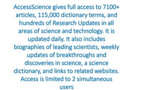 AccessScience - McGraw Hill Education online reference | PPTX