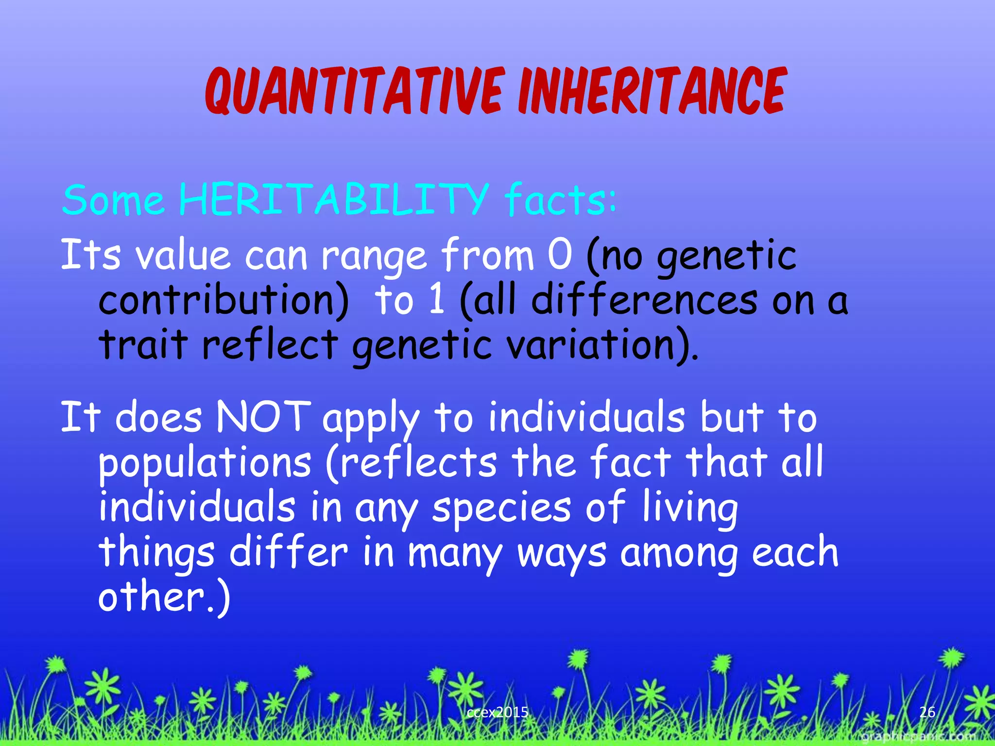 Genetics: Quantitative Inheritance | PDF