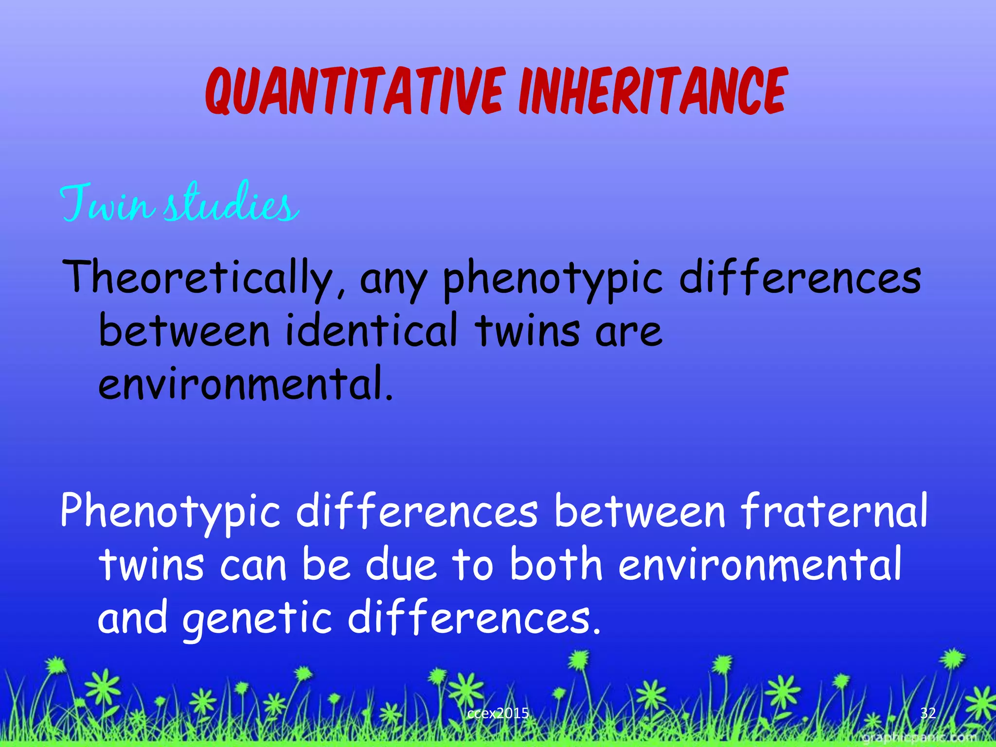 Genetics: Quantitative Inheritance | PDF