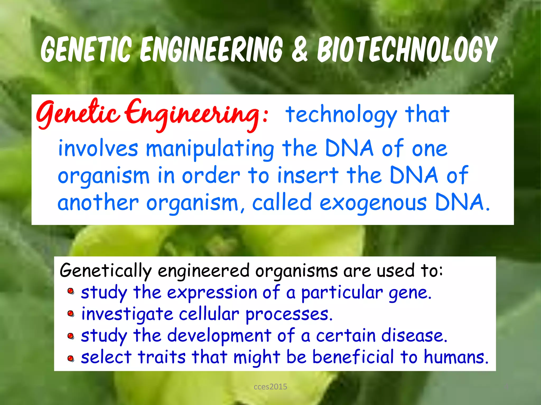 Genetic Engineering and Biotechnology | PDF