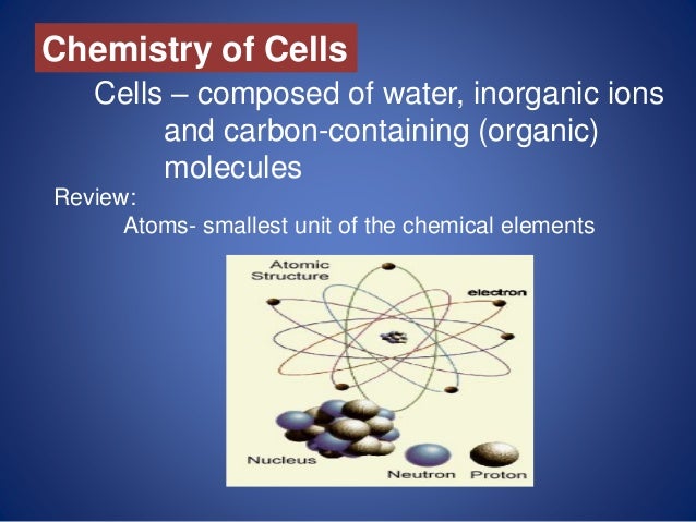 Cell Biology (Bio 108) - The Chemistry of the Cell