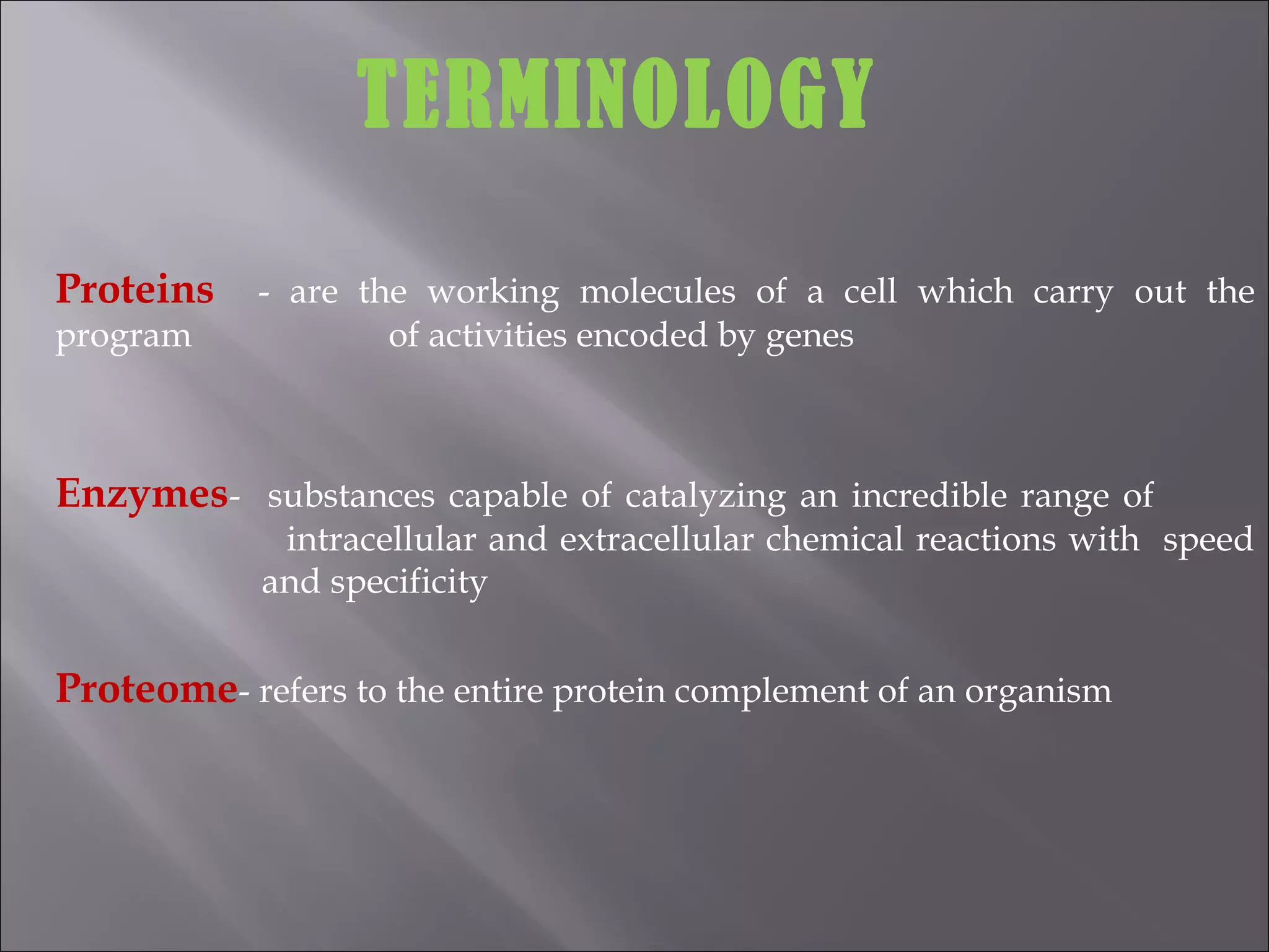 Bio108 Cell Biology lec7b PROTEIN STRUCTURE AND FUNCTION | PPT