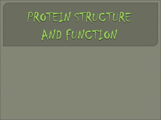 Bio108 Cell Biology lec7b PROTEIN STRUCTURE AND FUNCTION | PPT
