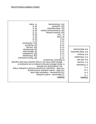 Bio110 practice problems chap4 | PDF | Biological Sciences | Science