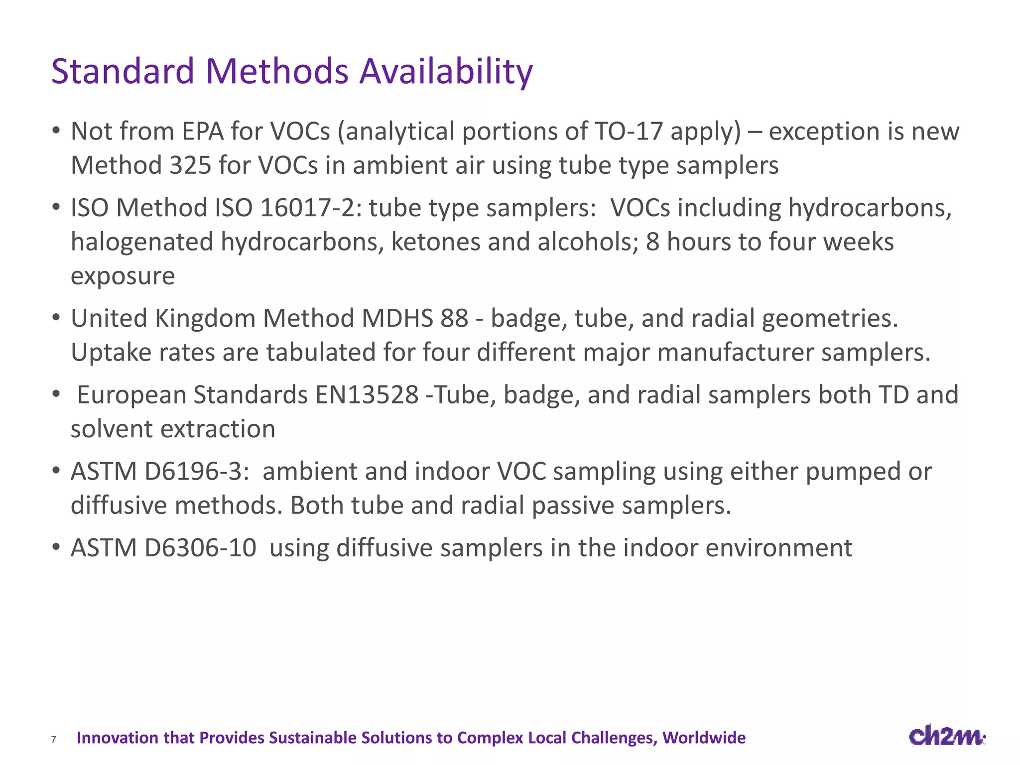 Passive Samplers for Vapor Intrusion Monitoring: Update of EPA’s ...