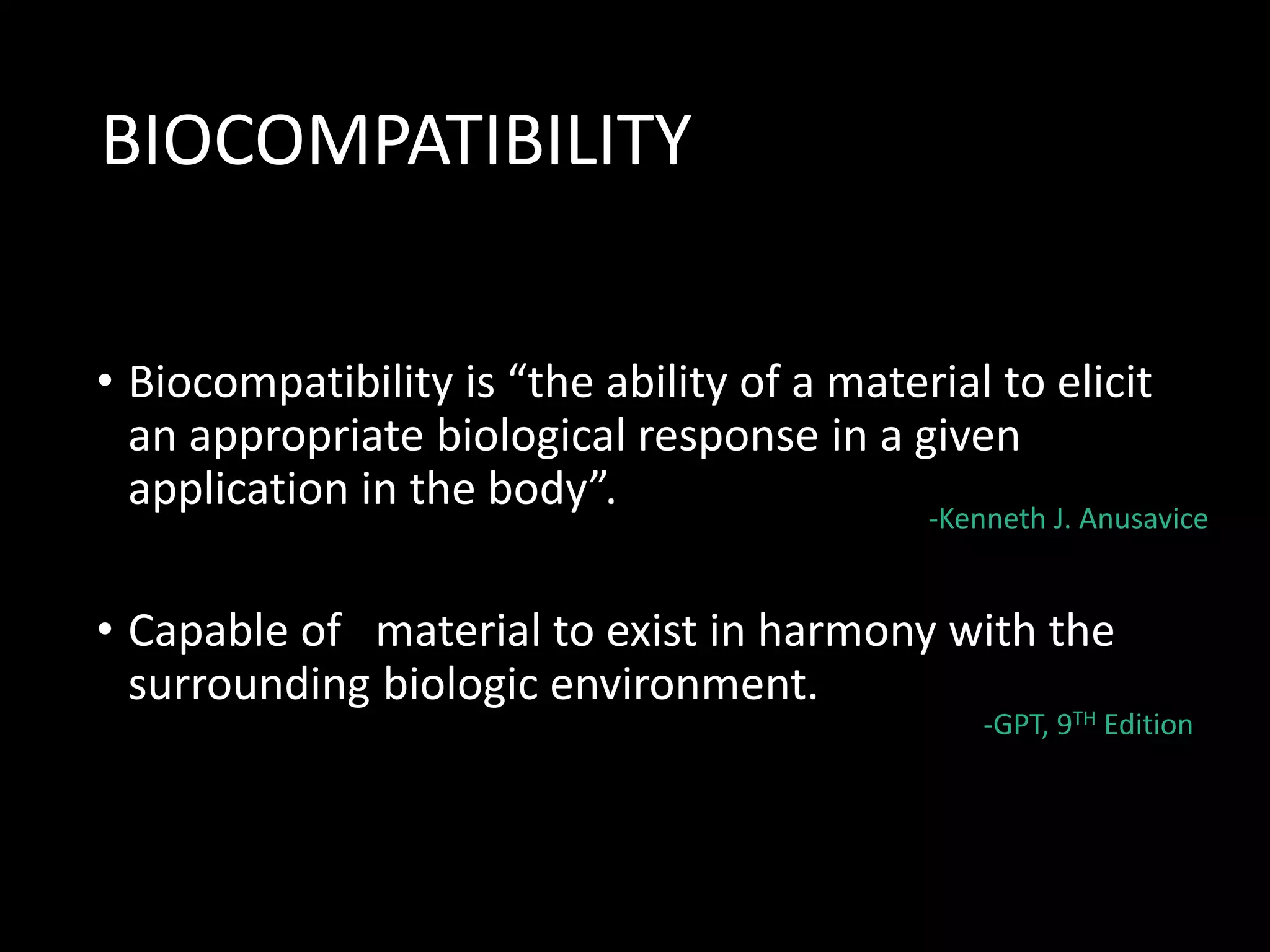 Biocompatibilty of dental materials | PPTX