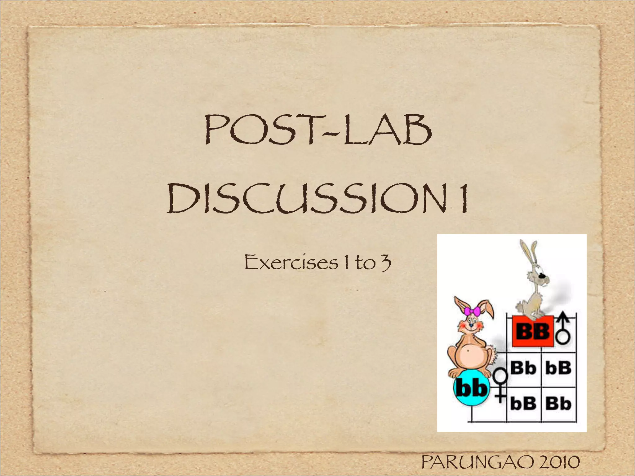 Bio 140 lab discussion 2010 ex 1 to 3 | PDF