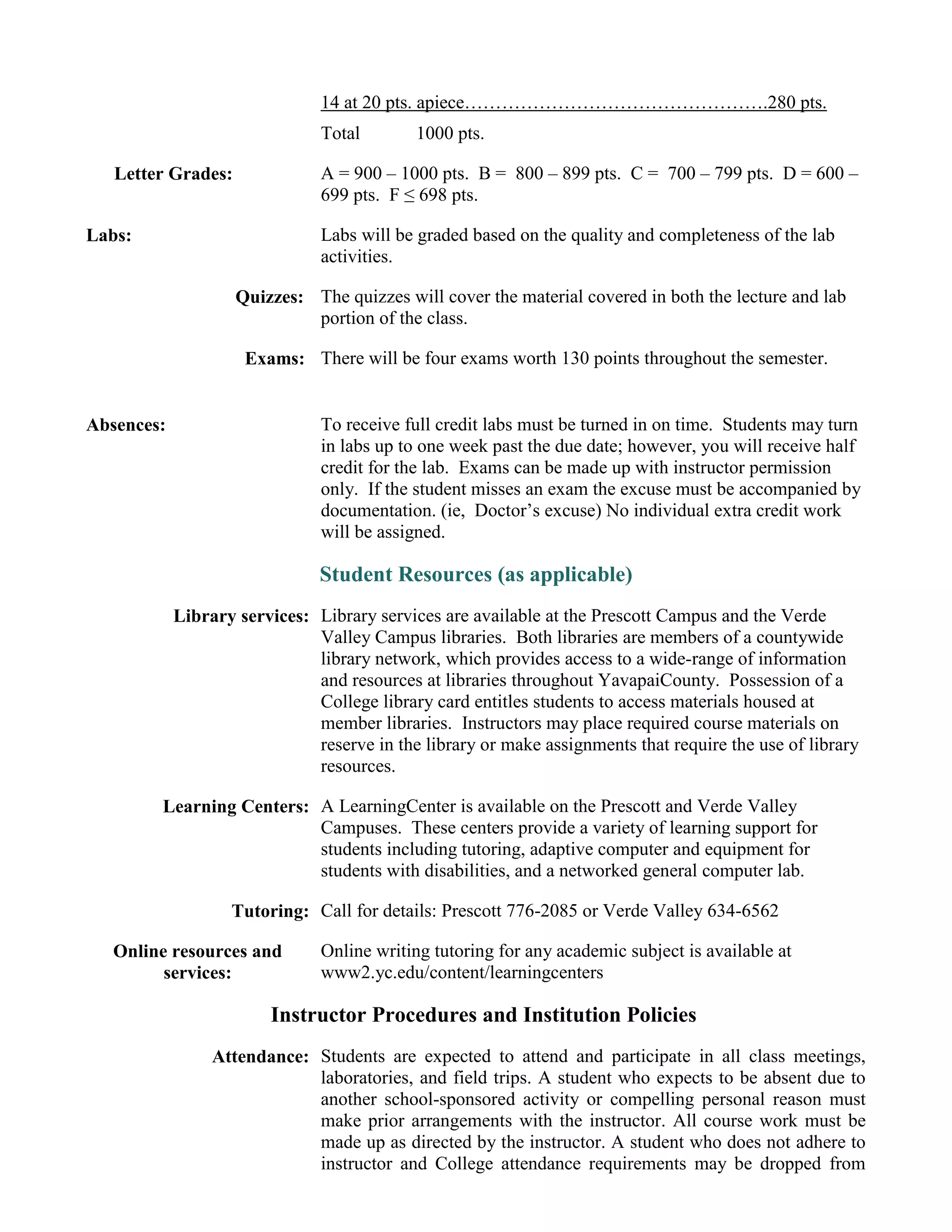 BIO 160 Syllabus Spring 14 | DOCX
