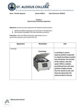 _Biochemistry Laboratory Apperation.docx | Chemistry | Science