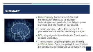 Brain Computer Interface and Artificial Brain: Interfacing ...