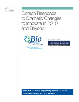 Bio 2010 Burrill White Paper | PDF | Biotech and Biomedical Industry ...