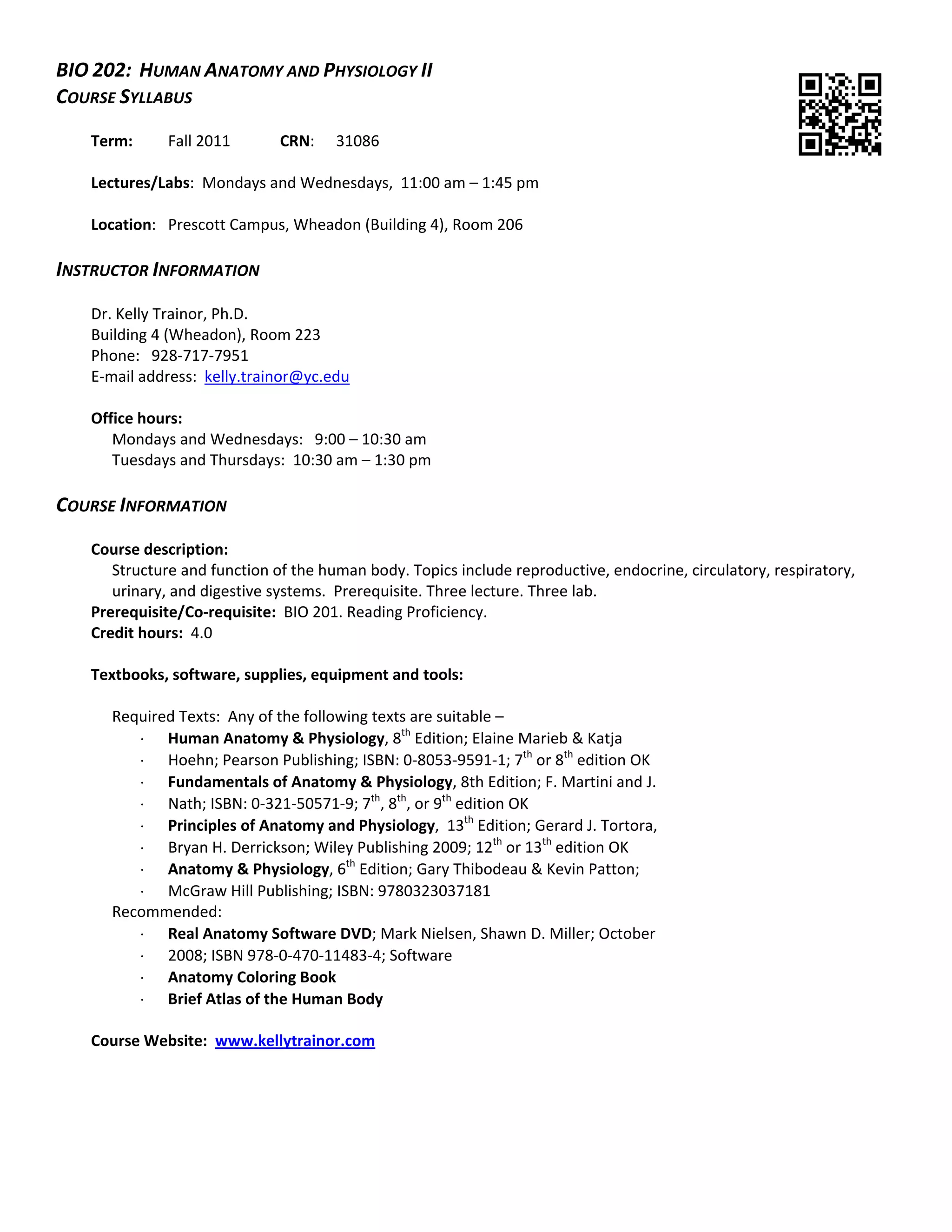 Bio 202 course_syllabus_f11_m-w | PDF