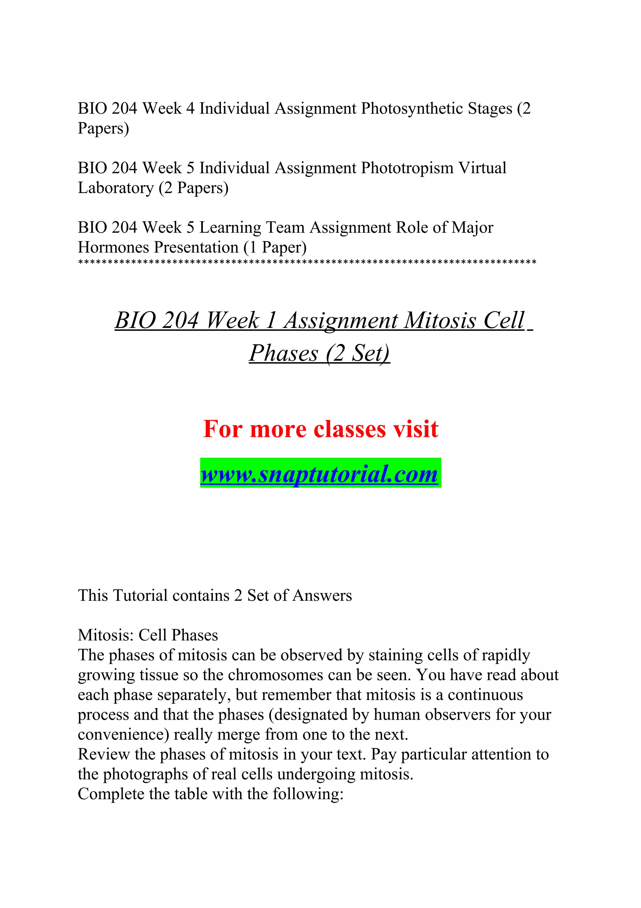 BIO 204 Effective Communication / snaptutorial.com