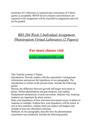 BIO 204 Effective Communication / snaptutorial.com