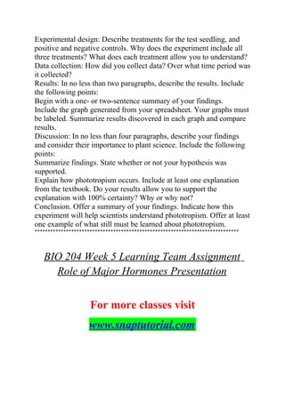 BIO 204 Effective Communication / snaptutorial.com