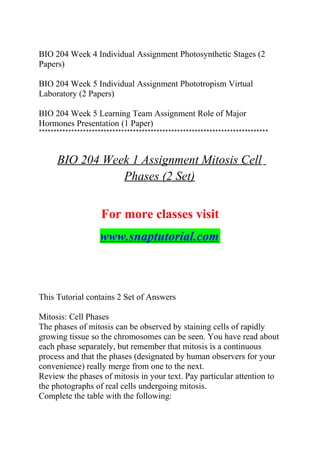 BIO 204 Effective Communication / snaptutorial.com