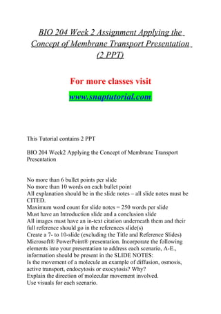 BIO 204 Effective Communication / snaptutorial.com