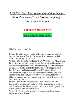 BIO 204 Effective Communication / snaptutorial.com