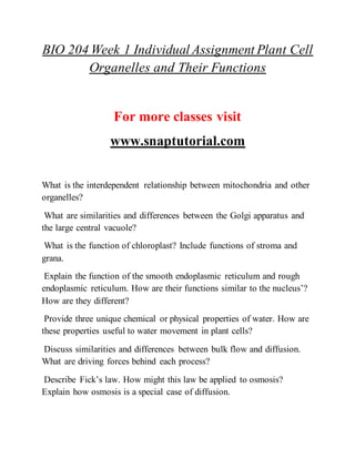 BIO 204 Technology levels--snaptutorial.com