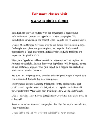 BIO 204 Technology levels--snaptutorial.com | Free Download