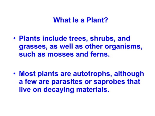 Chapter 22 Lecture- Plants | PPT